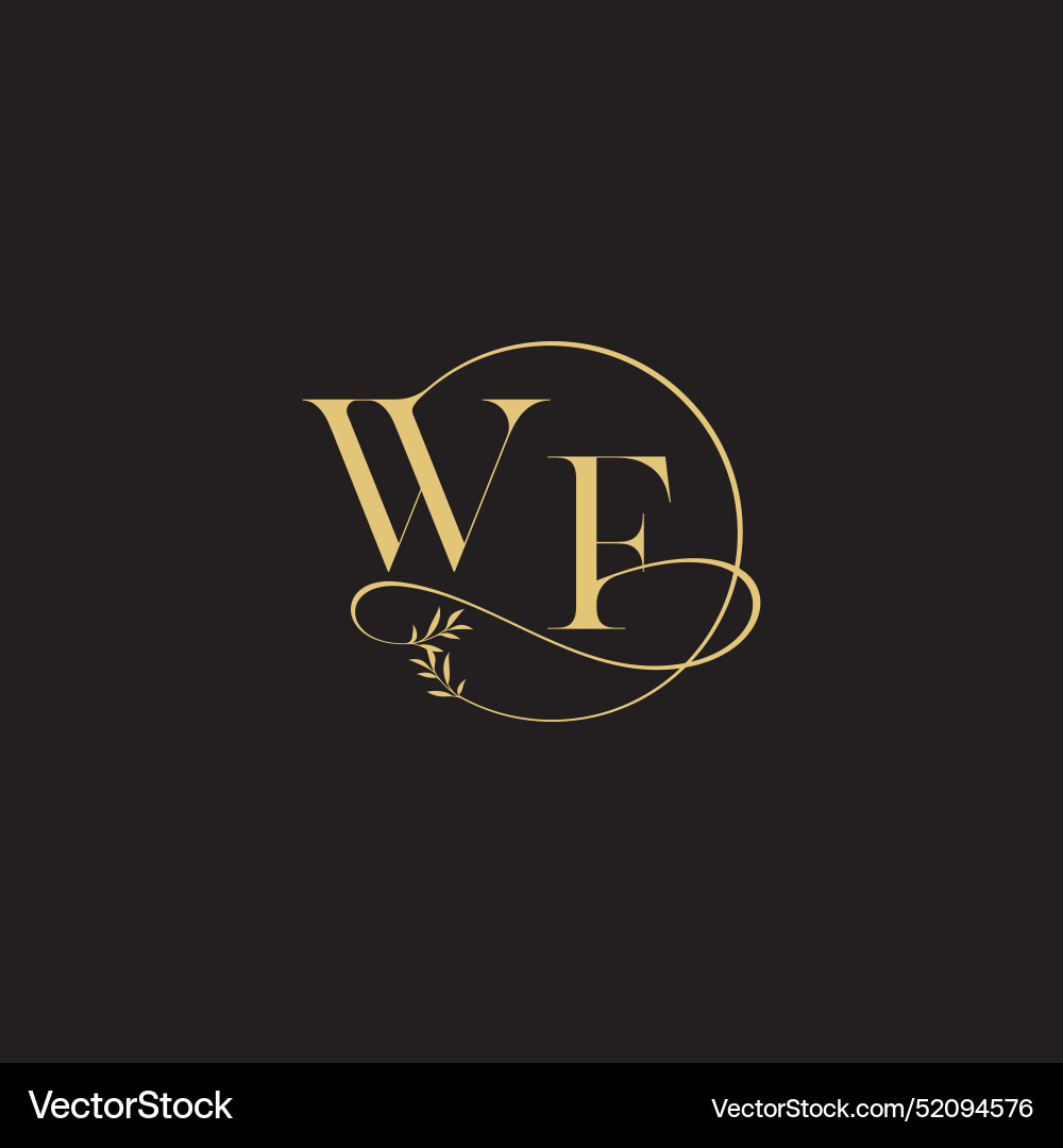 Circle and organic style wf wedding monogram Vector Image