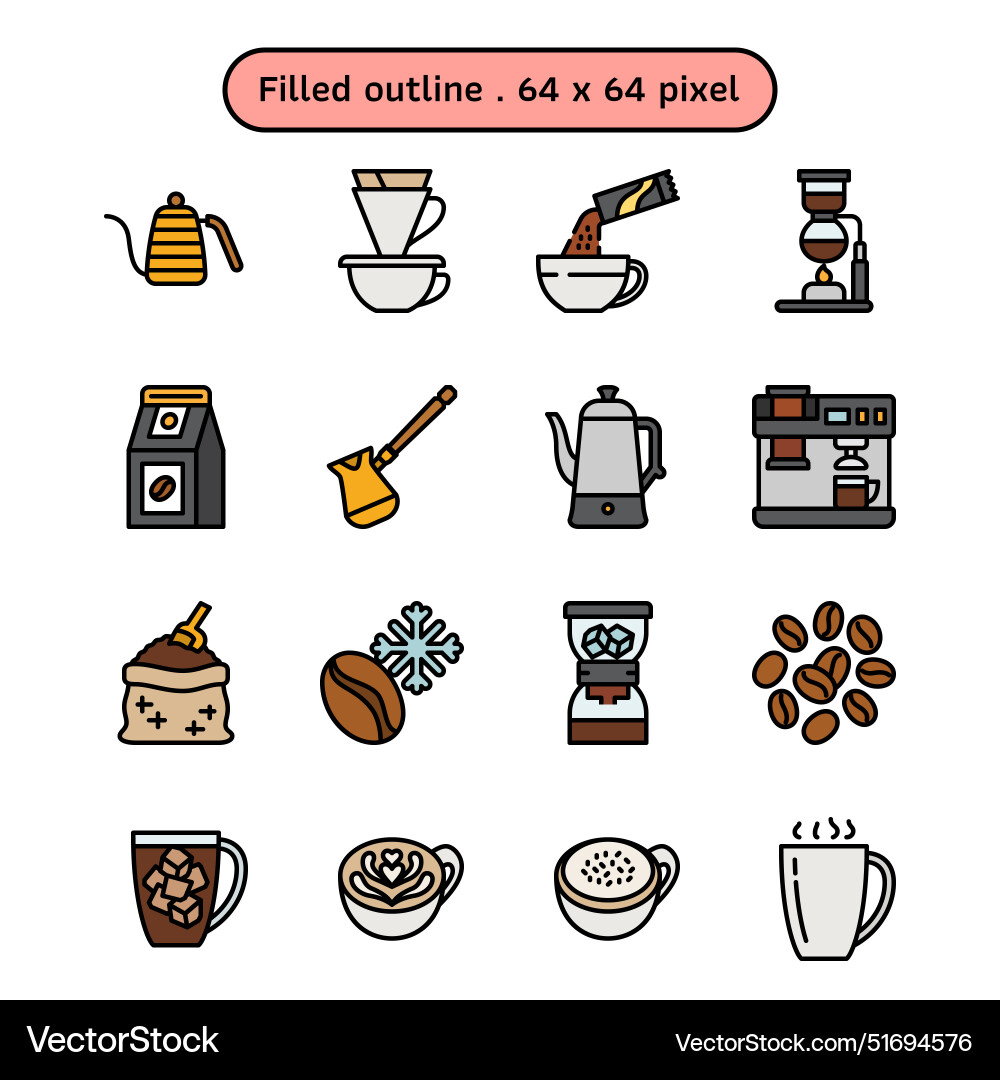 Coffee things represent coffee maker machines Vector Image
