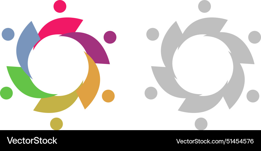 Colorful people together team isolated on white Vector Image