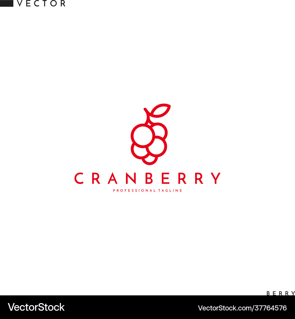 Cranberry logo line art Royalty Free Vector Image