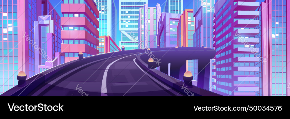 Highway flyover in modern city Royalty Free Vector Image