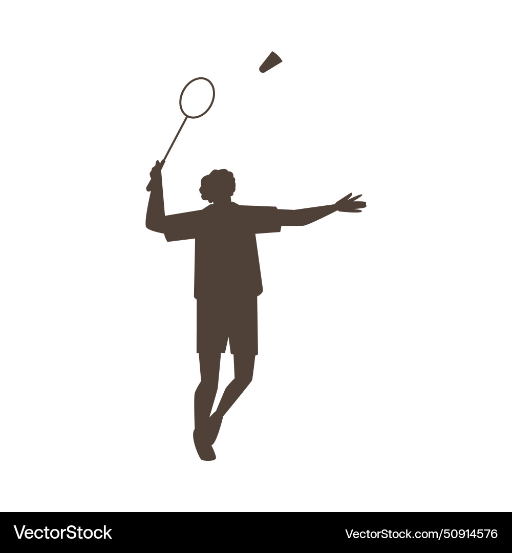 Professional badminton male player with racket Vector Image