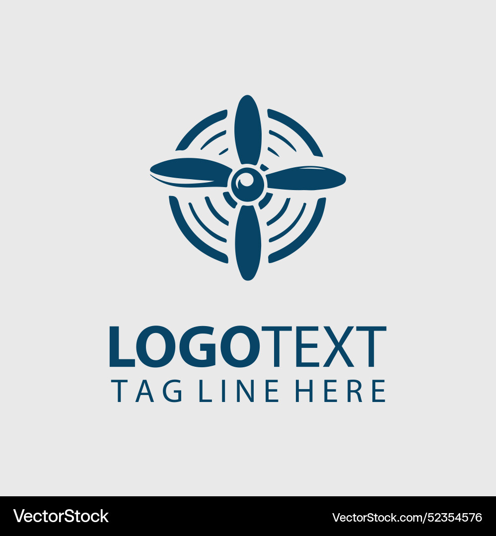 Propeller airplane logo Royalty Free Vector Image