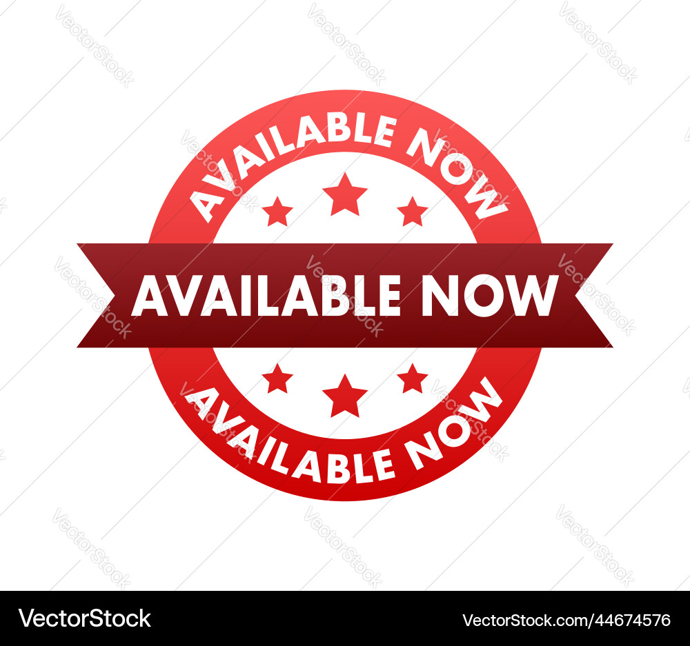 Shop Now - Available Label Badge Royalty Free Vector Image