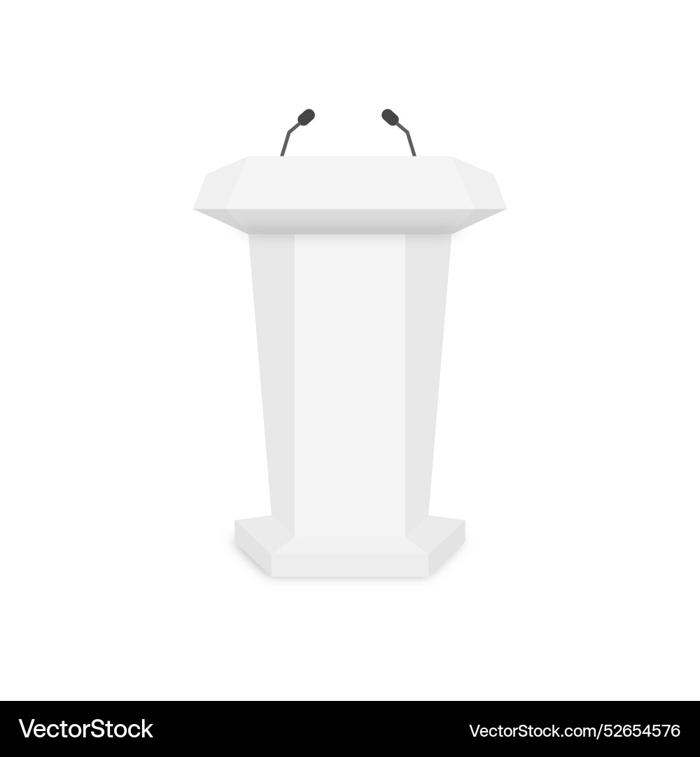 Speech podium with microphones Royalty Free Vector Image