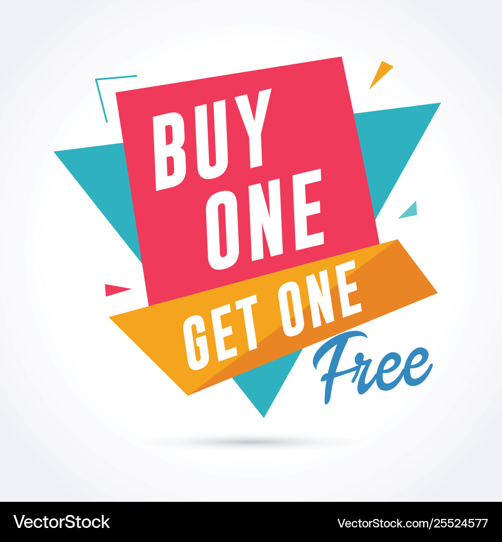 Buy one get free banner sale and promotion Vector Image