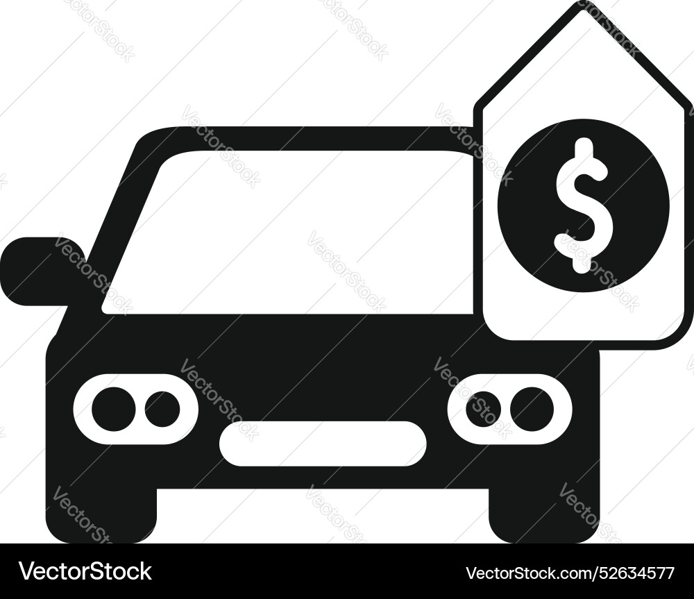 Car price tag representing automobile value Vector Image
