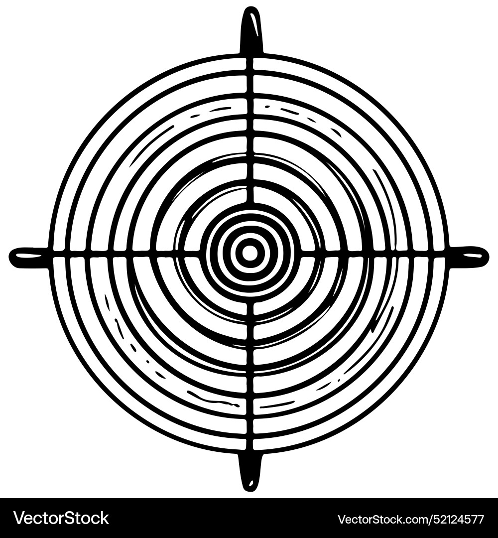 Cartoon target hand drawn line transparent Vector Image