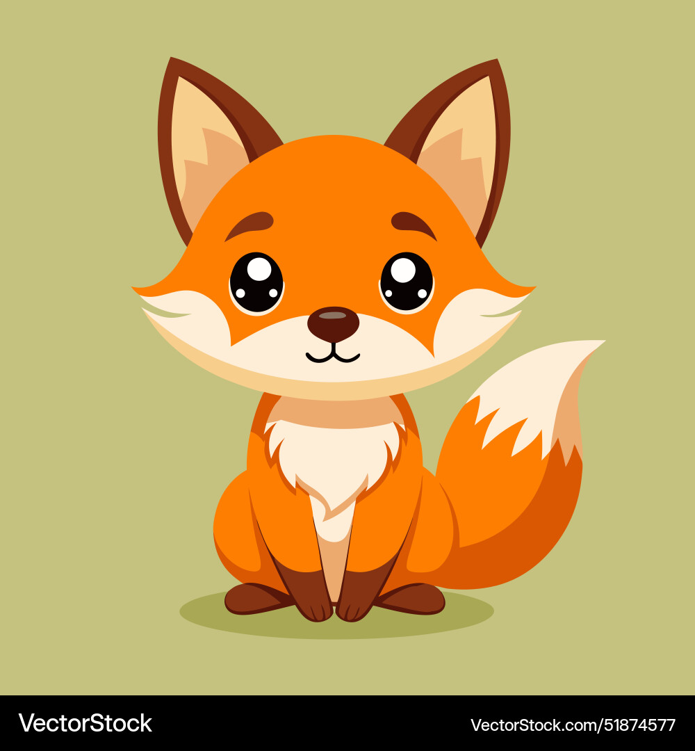 Cute fox cartoon Royalty Free Vector Image - VectorStock