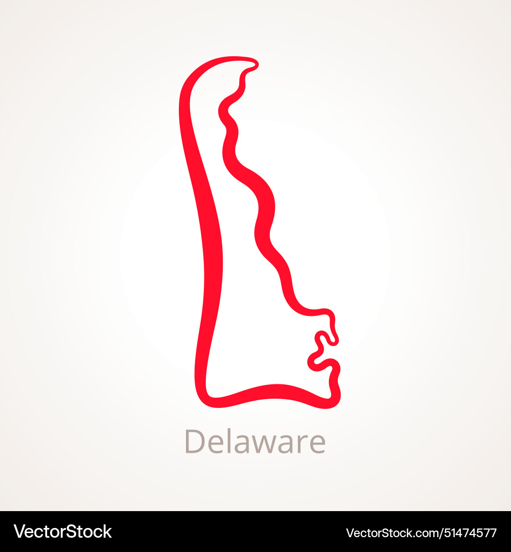 Delaware - outline map Royalty Free Vector Image