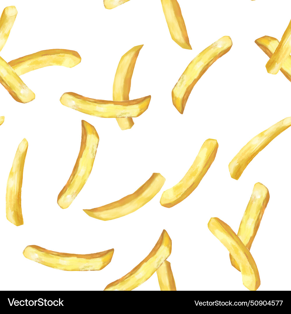 Falling french fries seamless pattern Royalty Free Vector