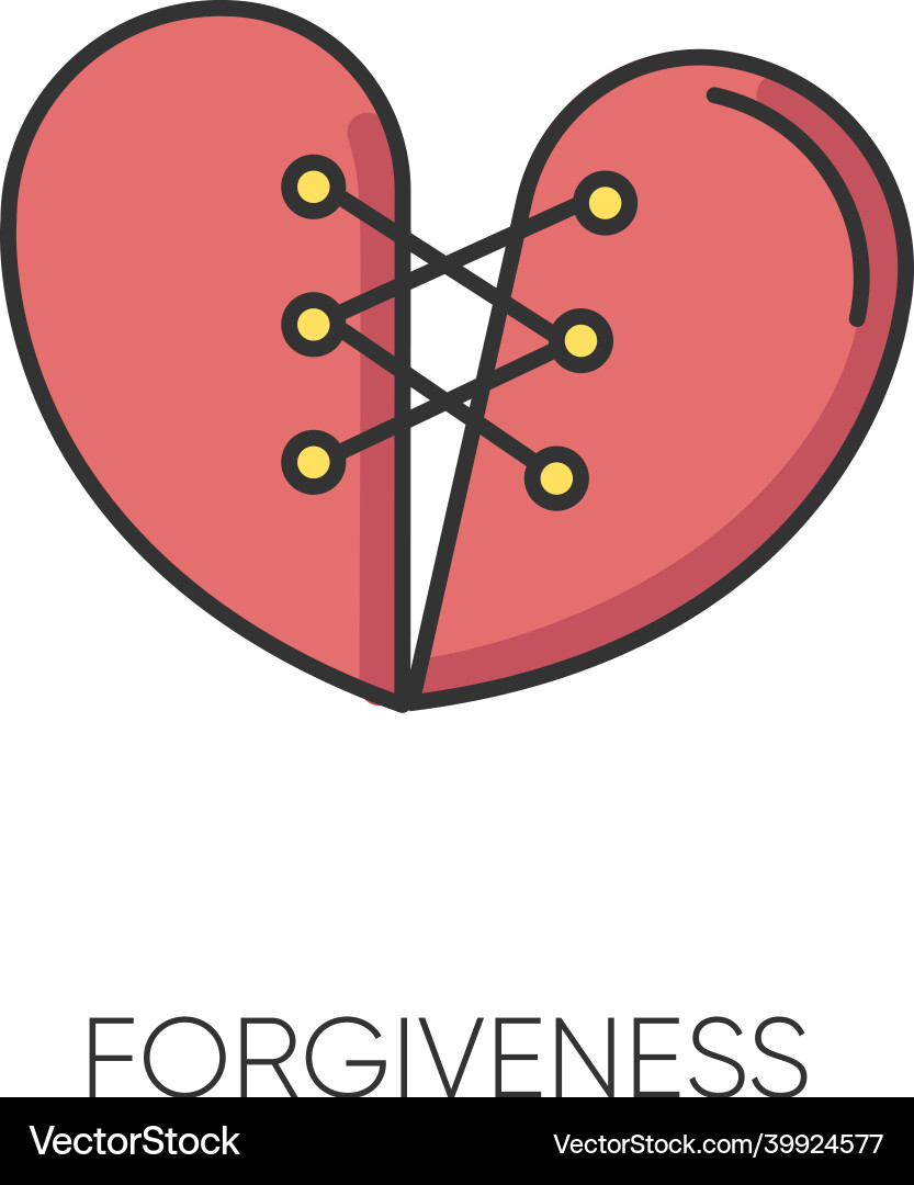 Forgiveness rgb color icon strong interpersonal Vector Image