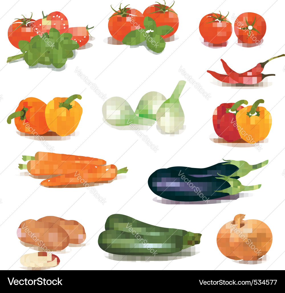 Group of vegetables Royalty Free Vector Image - VectorStock