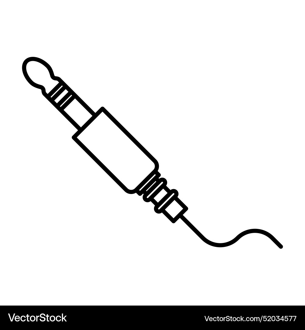 Jack cable linear logo mark in black and white Vector Image