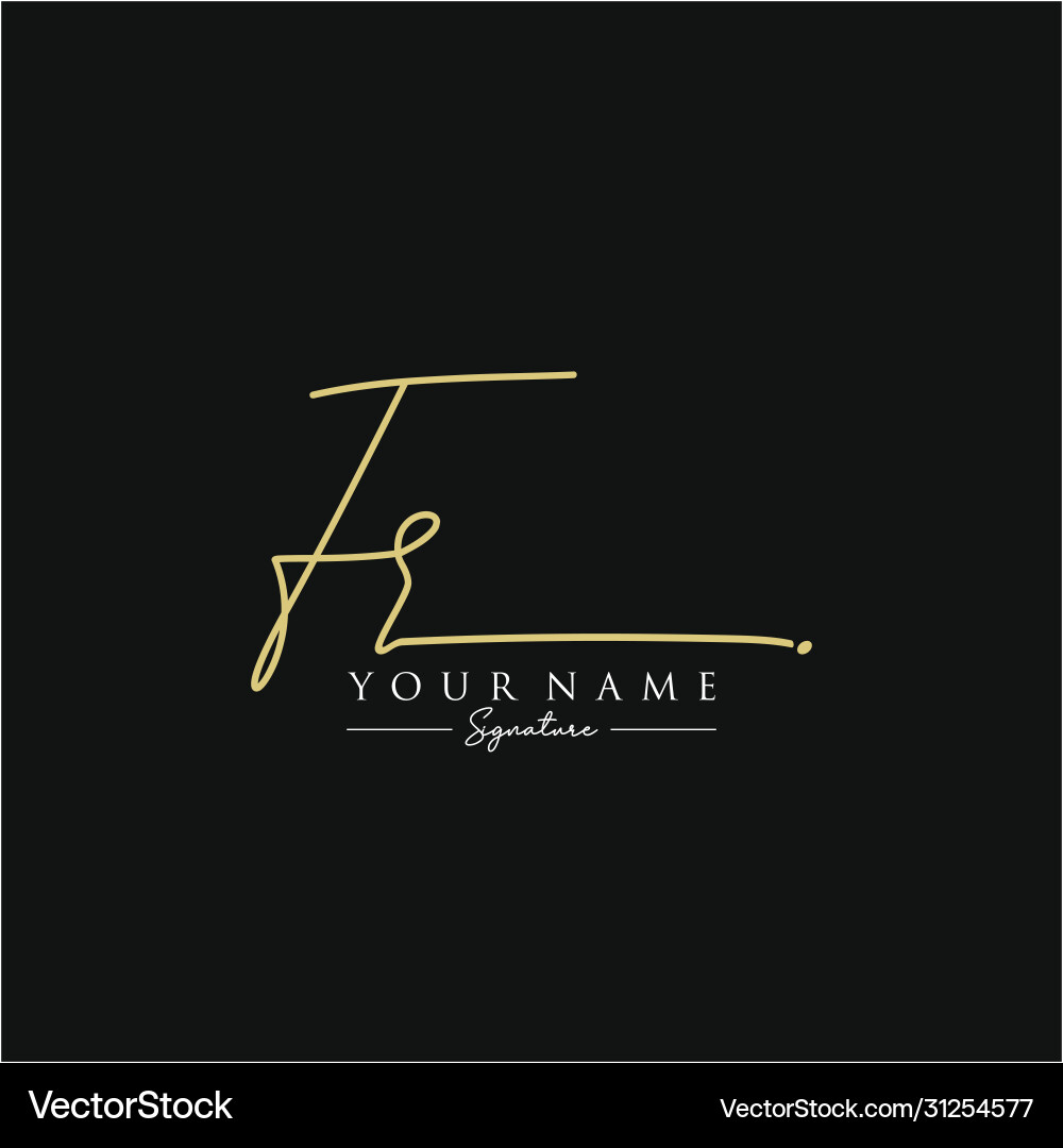 Letter fr signature logo template Royalty Free Vector Image