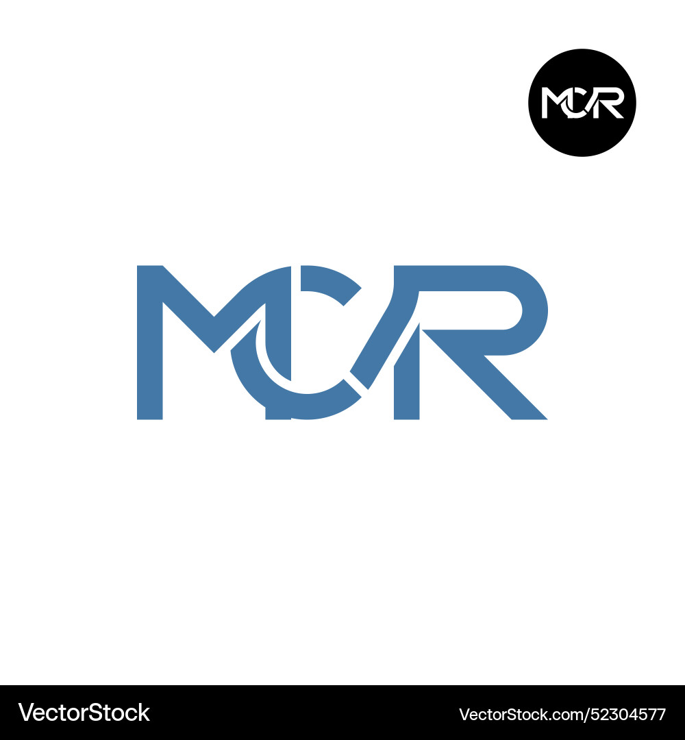 Mcr logo letter monogram design Royalty Free Vector Image