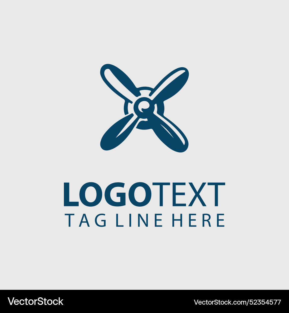 Propeller airplane logo Royalty Free Vector Image