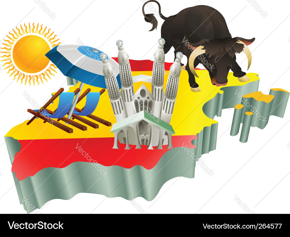 Spanish tourist attractions Royalty Free Vector Image