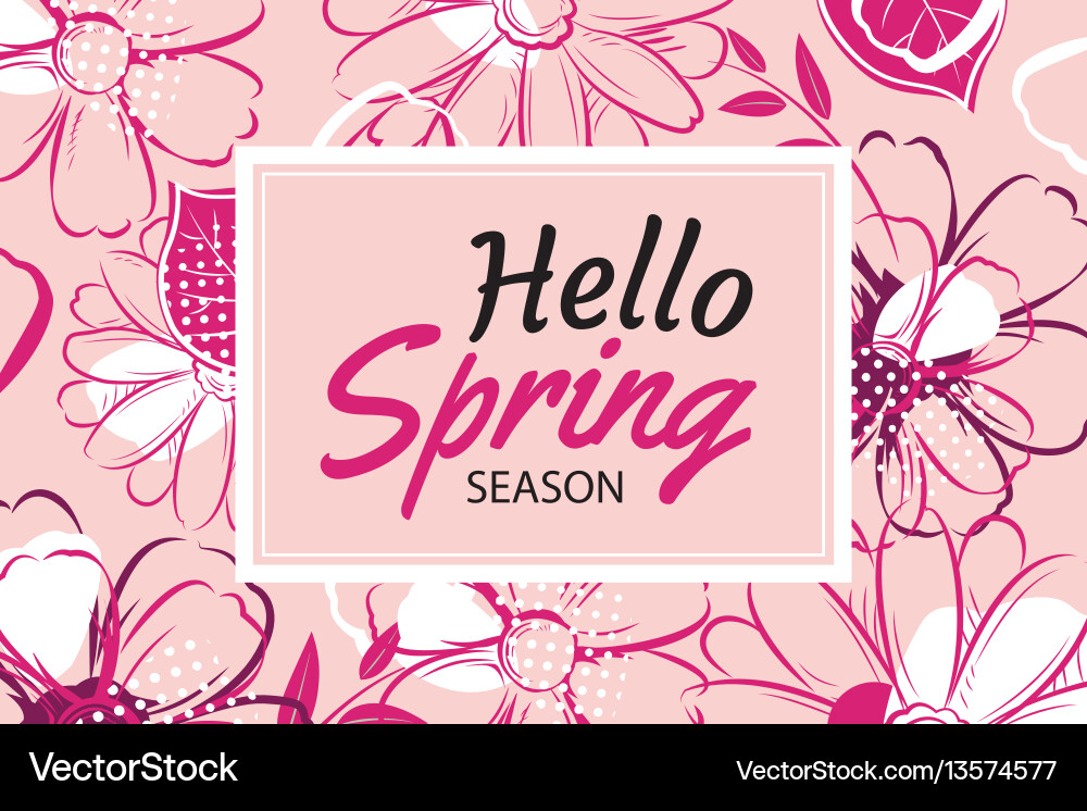 Spring Flowers Banner Template Royalty Free Vector Image