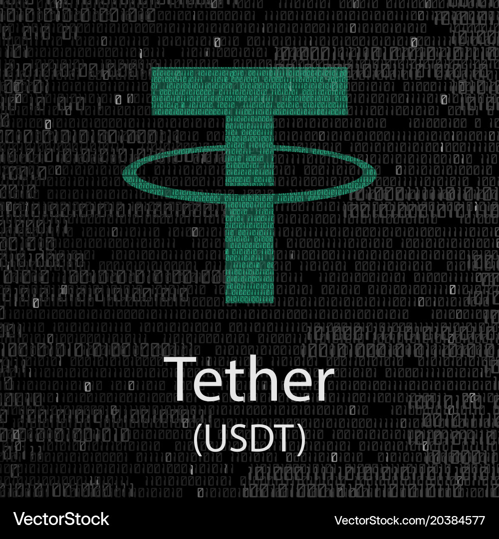 Tether cryptocurrency background Royalty Free Vector Image