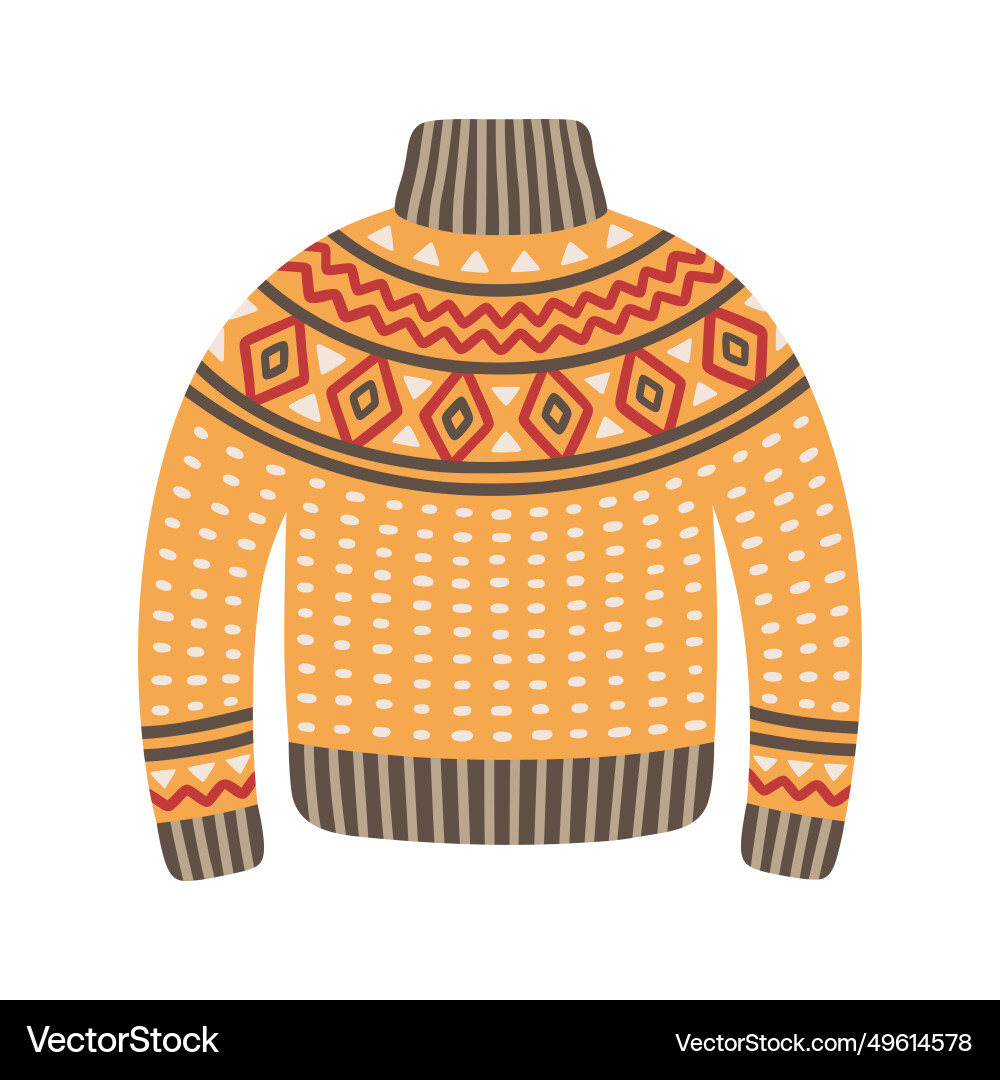 Christmas knitted sweater Royalty Free Vector Image