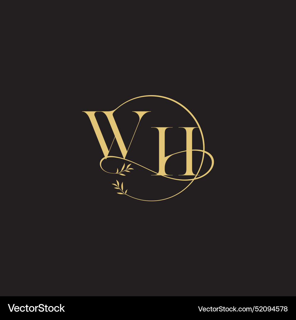 Circle and organic style wh wedding monogram Vector Image
