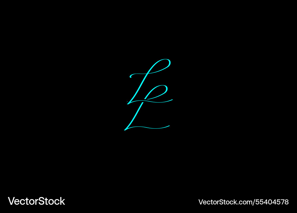 Elegant calligraphy of cursive ll logo Royalty Free Vector