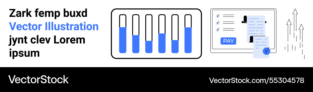 Financial data analysis with bar chart digital Vector Image