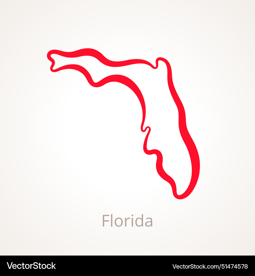 Florida - outline map Royalty Free Vector Image
