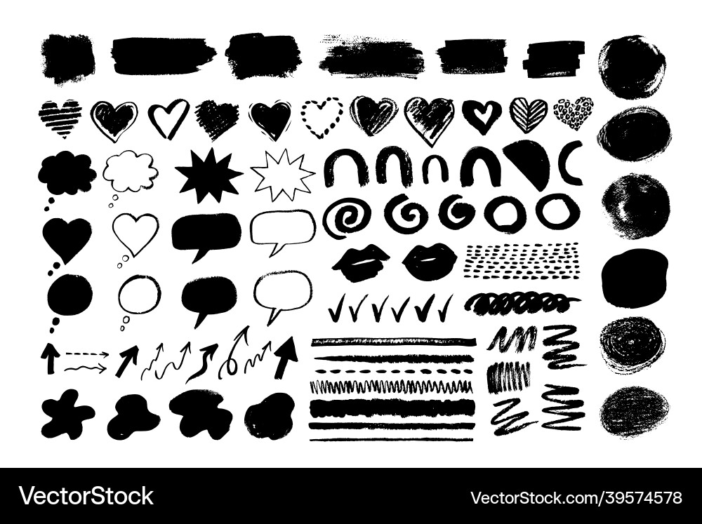 Hand drawn paint daubs banners and forms Vector Image