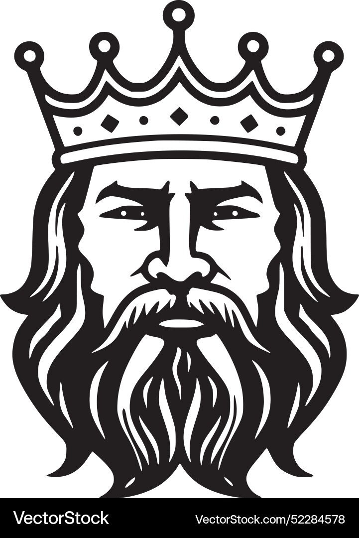 King - black and white Royalty Free Vector Image