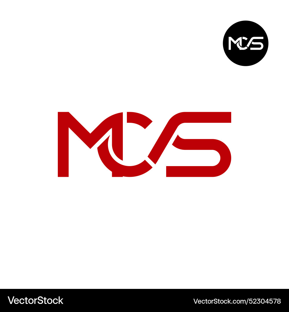 Mcs logo letter monogram design Royalty Free Vector Image