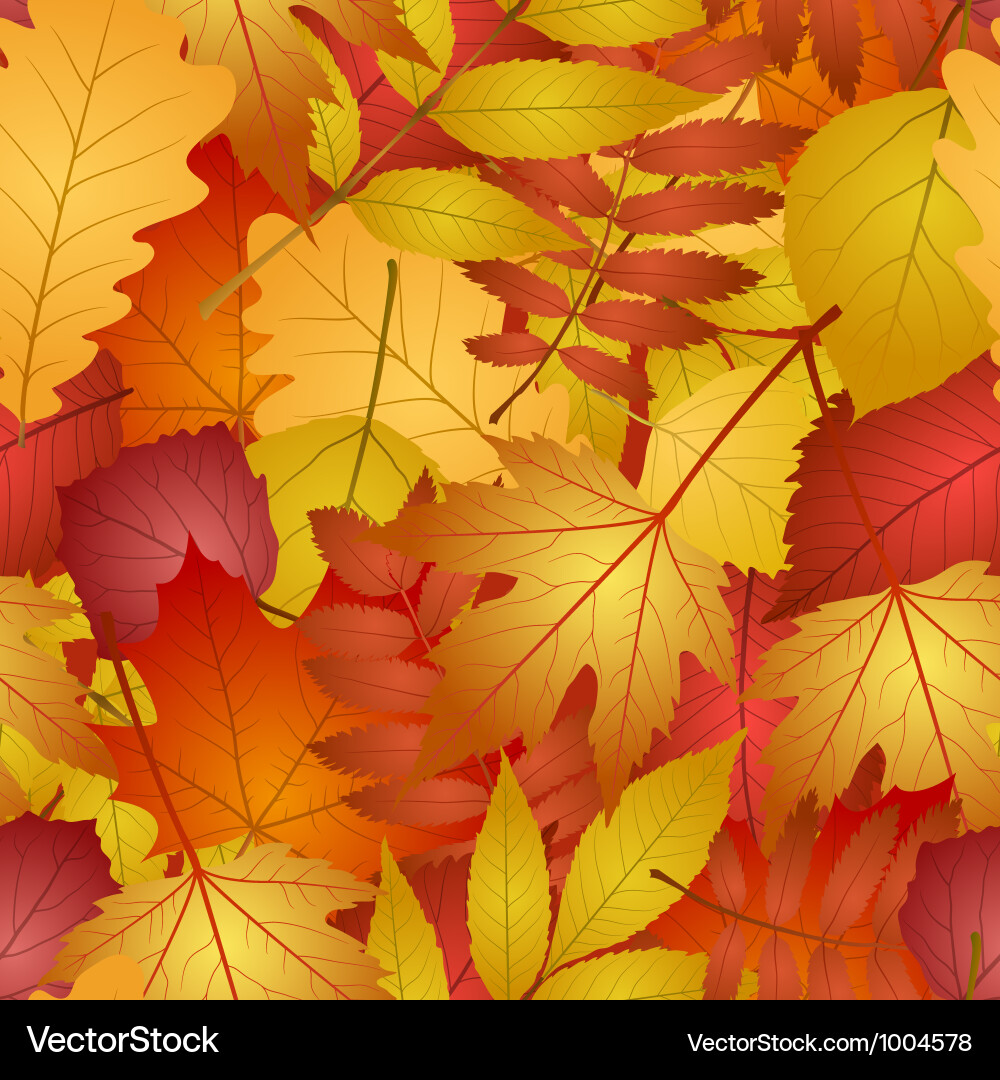 Seamless with autumn leaves Royalty Free Vector Image