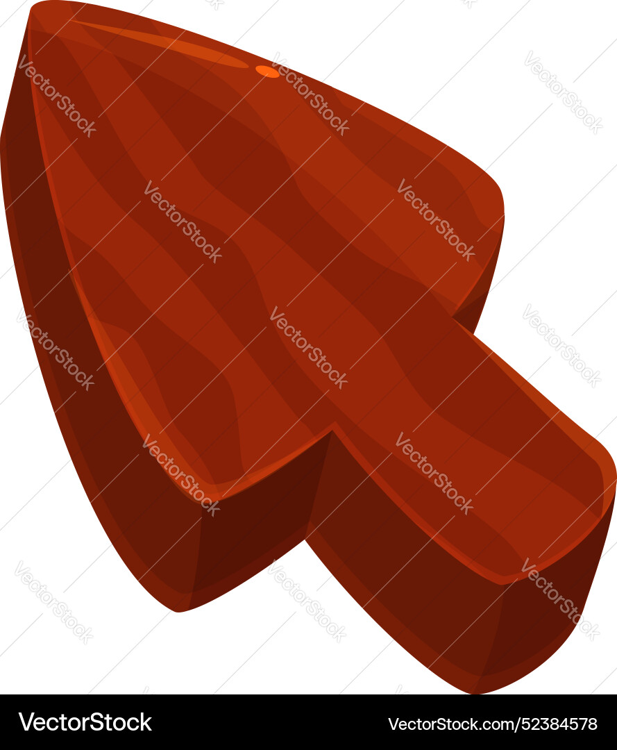 Wooden cursor pointing at top right corner Vector Image
