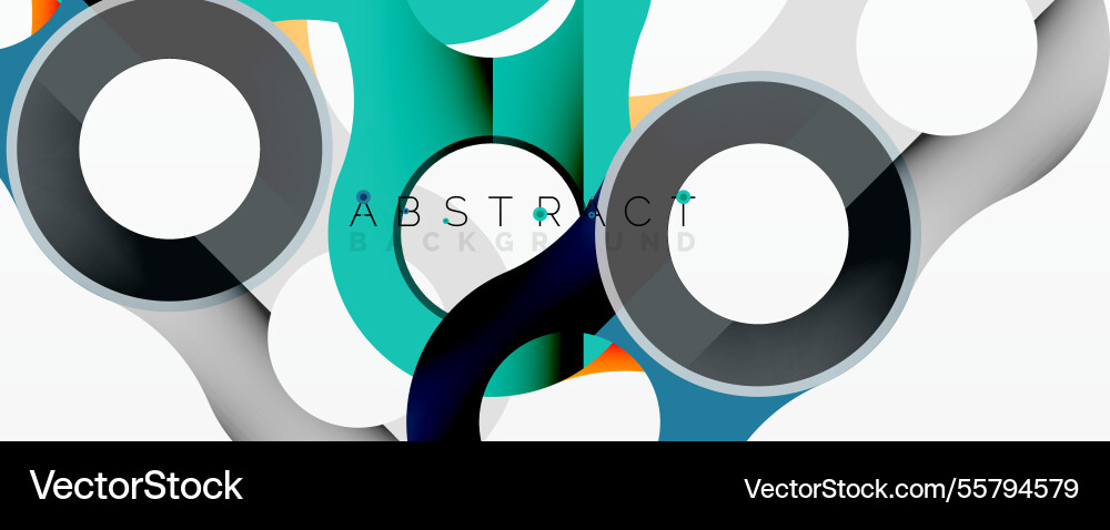 Abstract composition with intertwined circular Vector Image