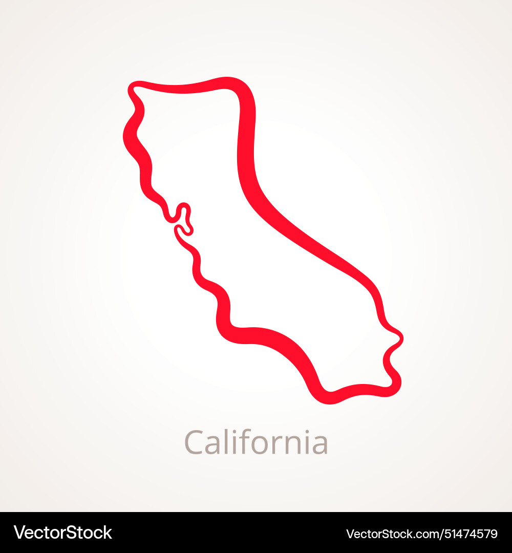 California - outline map Royalty Free Vector Image