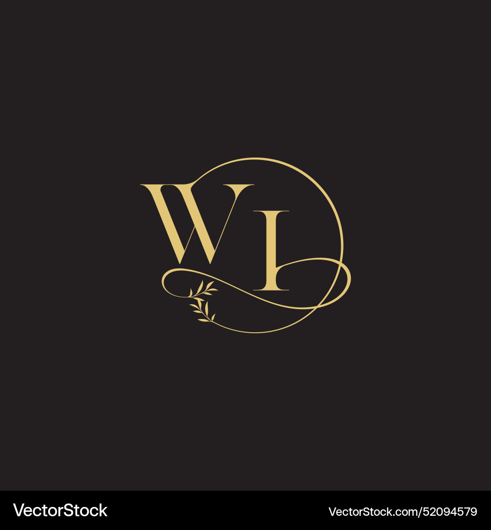 Circle and organic style wi wedding monogram Vector Image