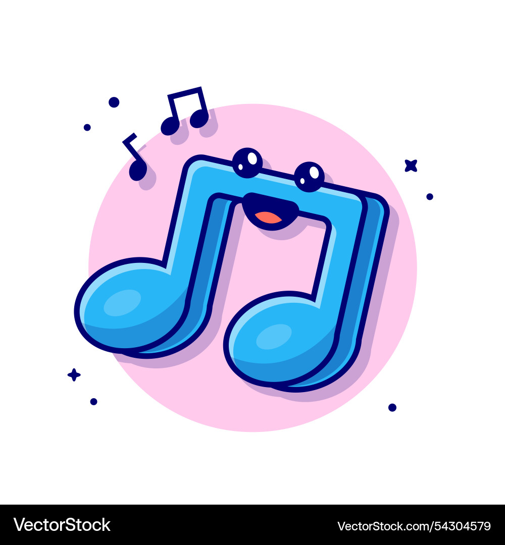 Cute kawaii music note cartoon Royalty Free Vector Image