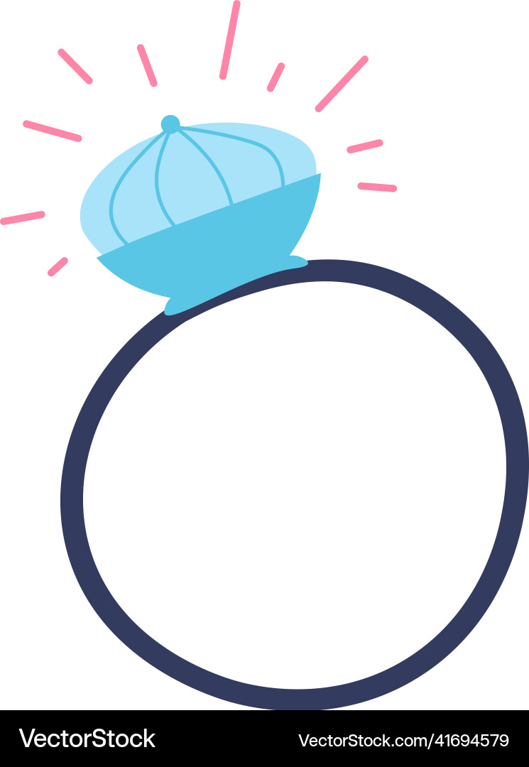 Diamond ring for proposal engagement and marriage Vector Image