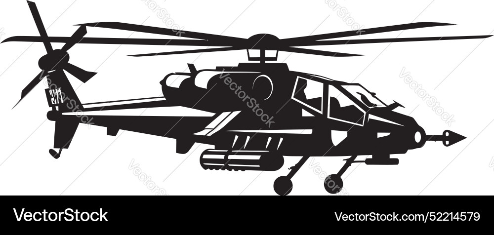 Elegant defender black helicopter symbolic Vector Image