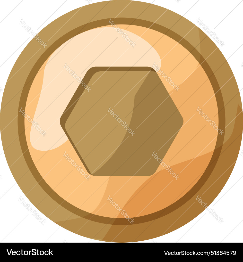 Flat design icon of a bronze coin Royalty Free Vector Image