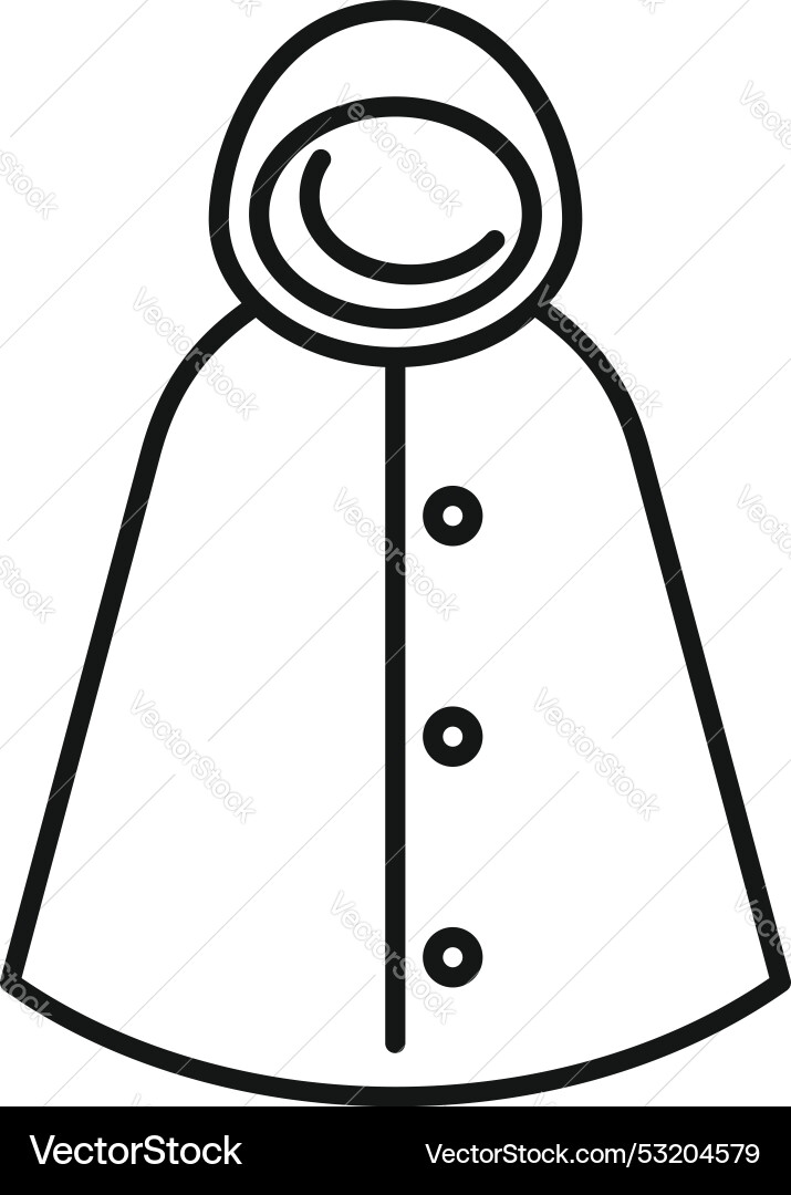 Simple raincoat protecting from rain drawn Vector Image