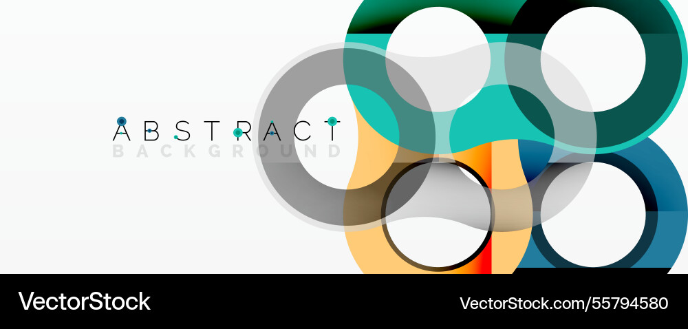 Abstract composition with intertwined circular Vector Image