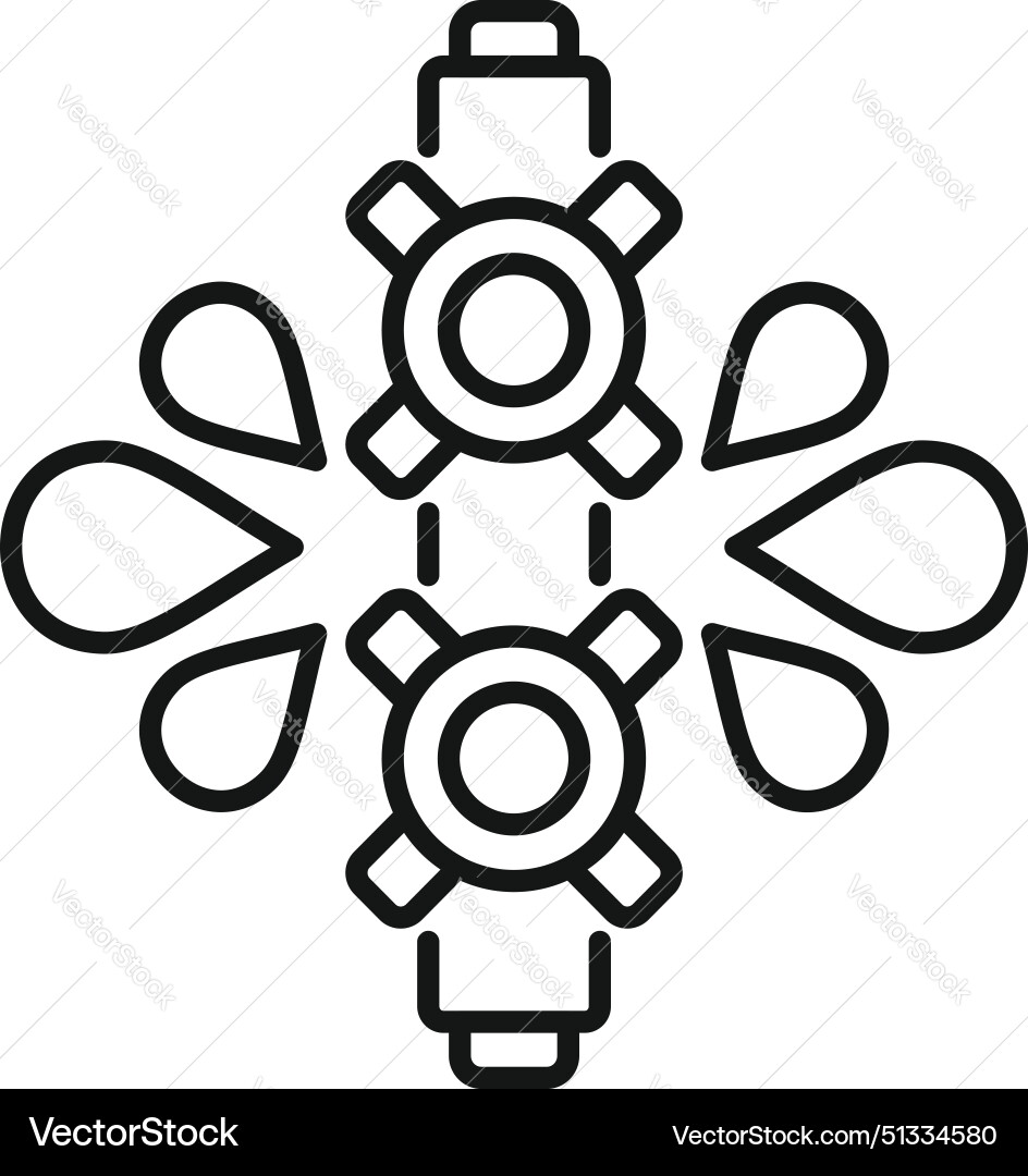 Abstract gear flower line icon Royalty Free Vector Image
