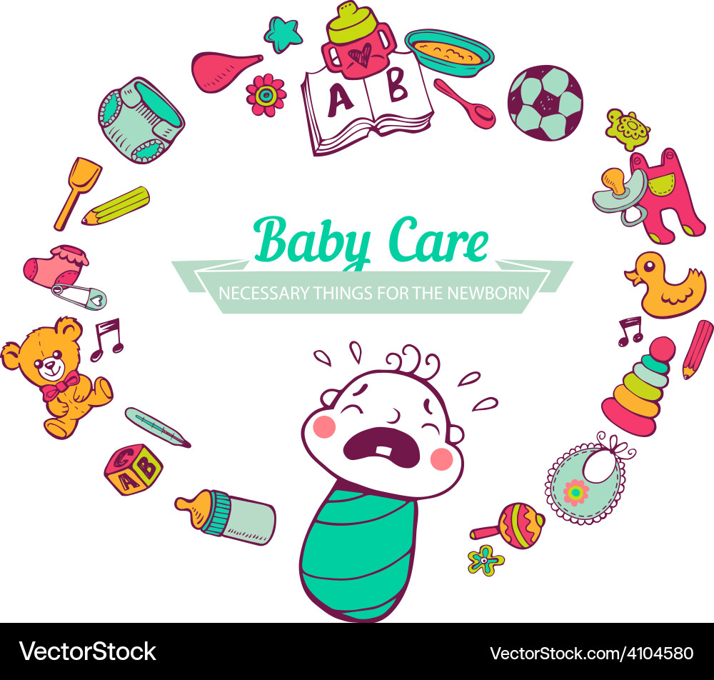 Baby care frame Royalty Free Vector Image - VectorStock