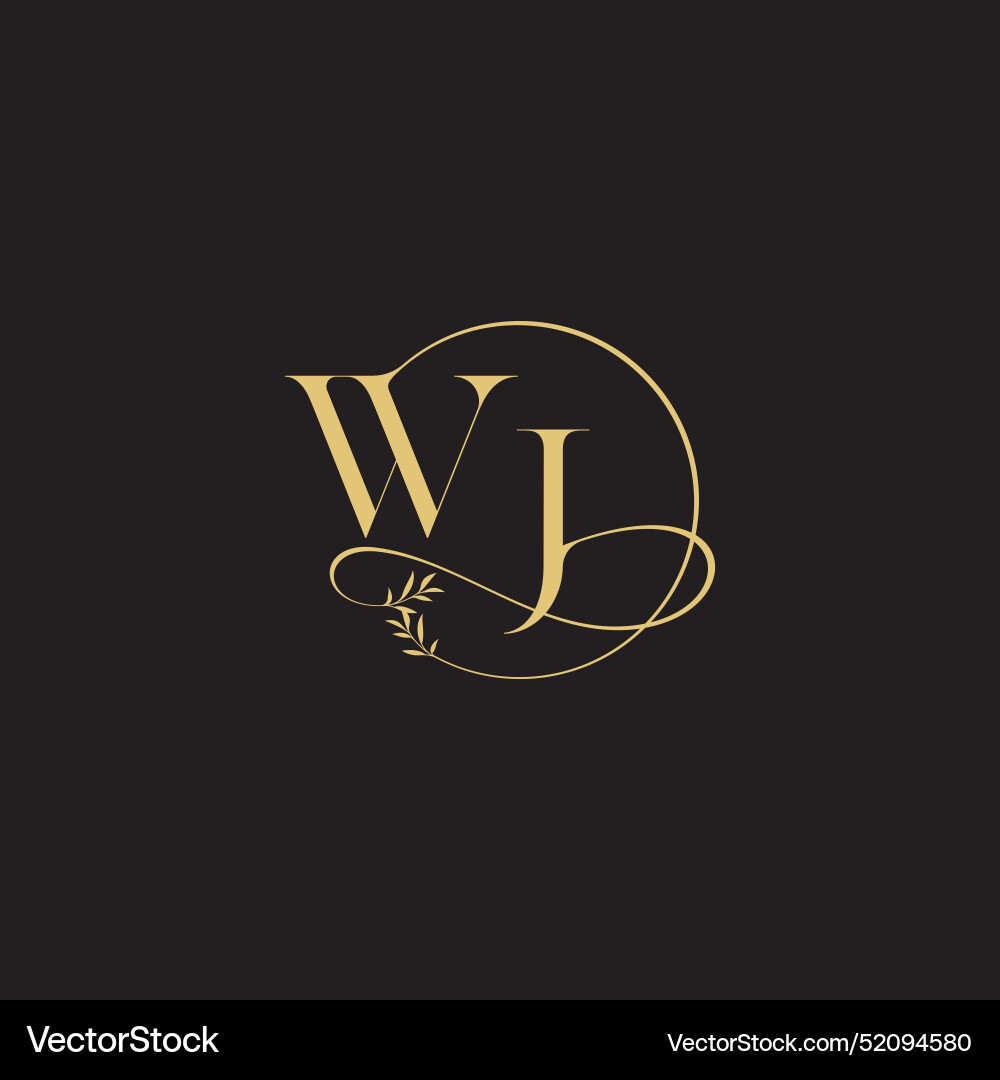 Circle and organic style wj wedding monogram Vector Image