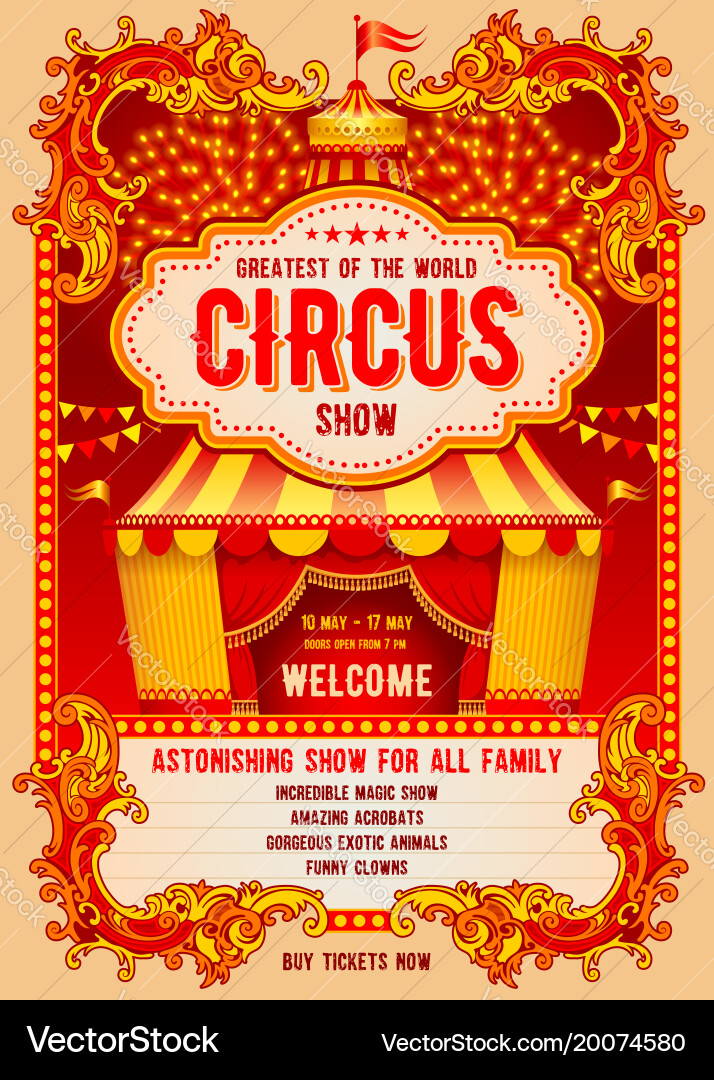 Circus advertising poster Royalty Free Vector Image