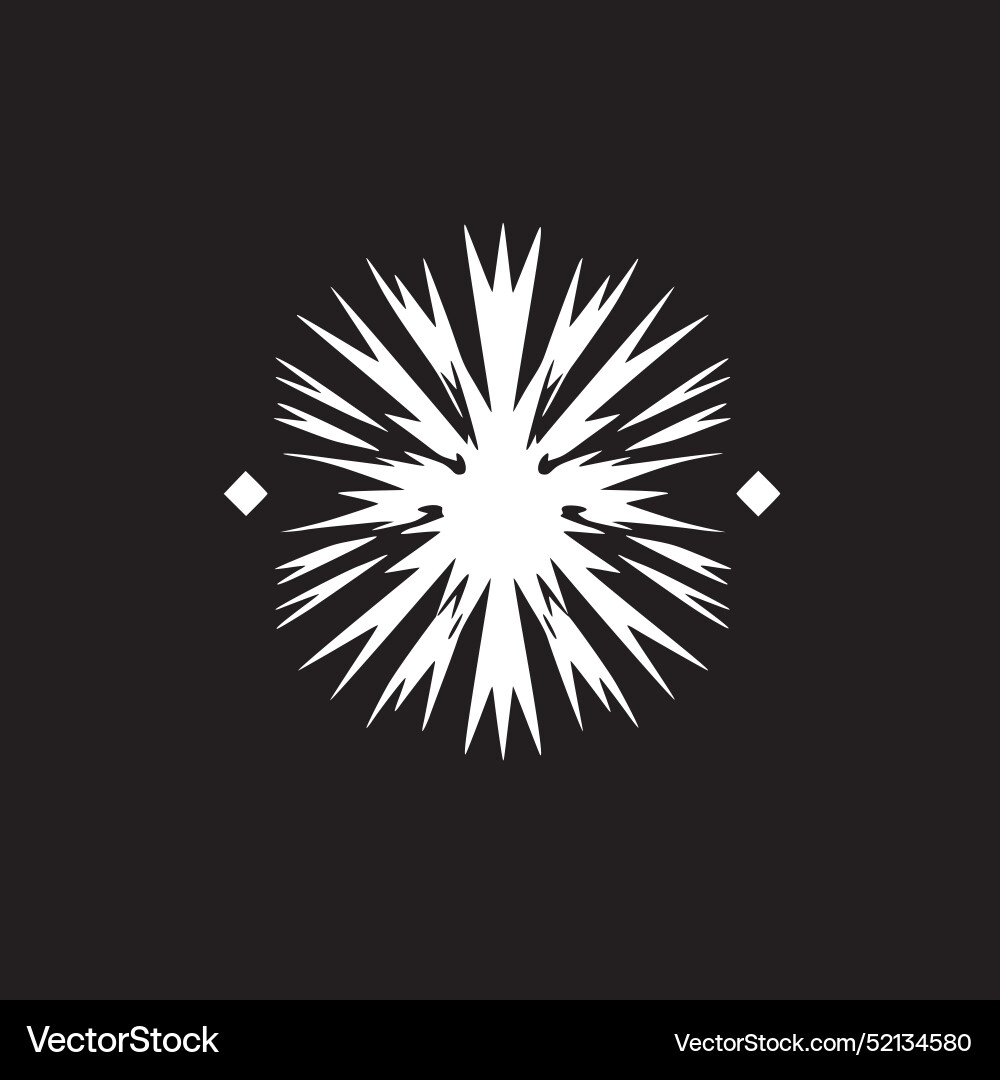 Explosion - black and white isolated icon Vector Image