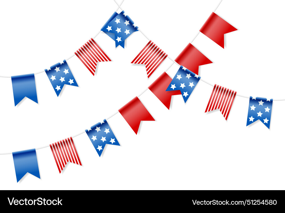 Feast flags for american independence day holiday Vector Image