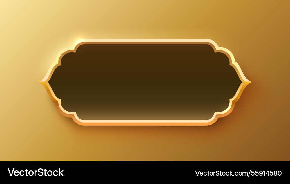 Golden frame label event bar button gold Vector Image